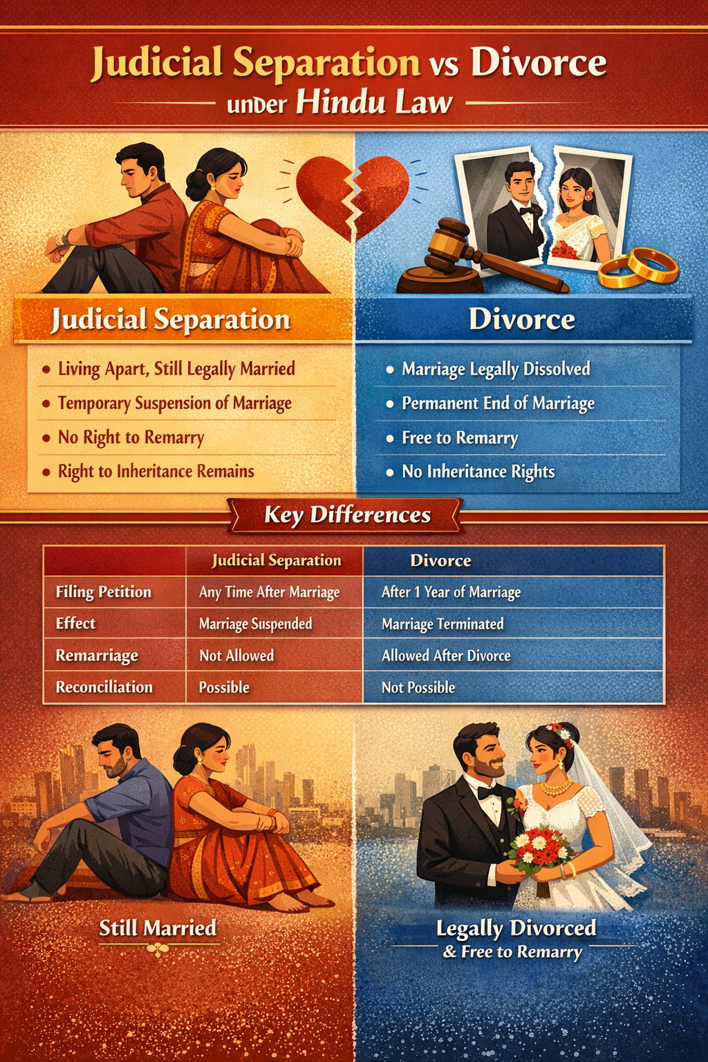 Difference between Judicial Separation and Divorce - Advocate Shruti Goyal